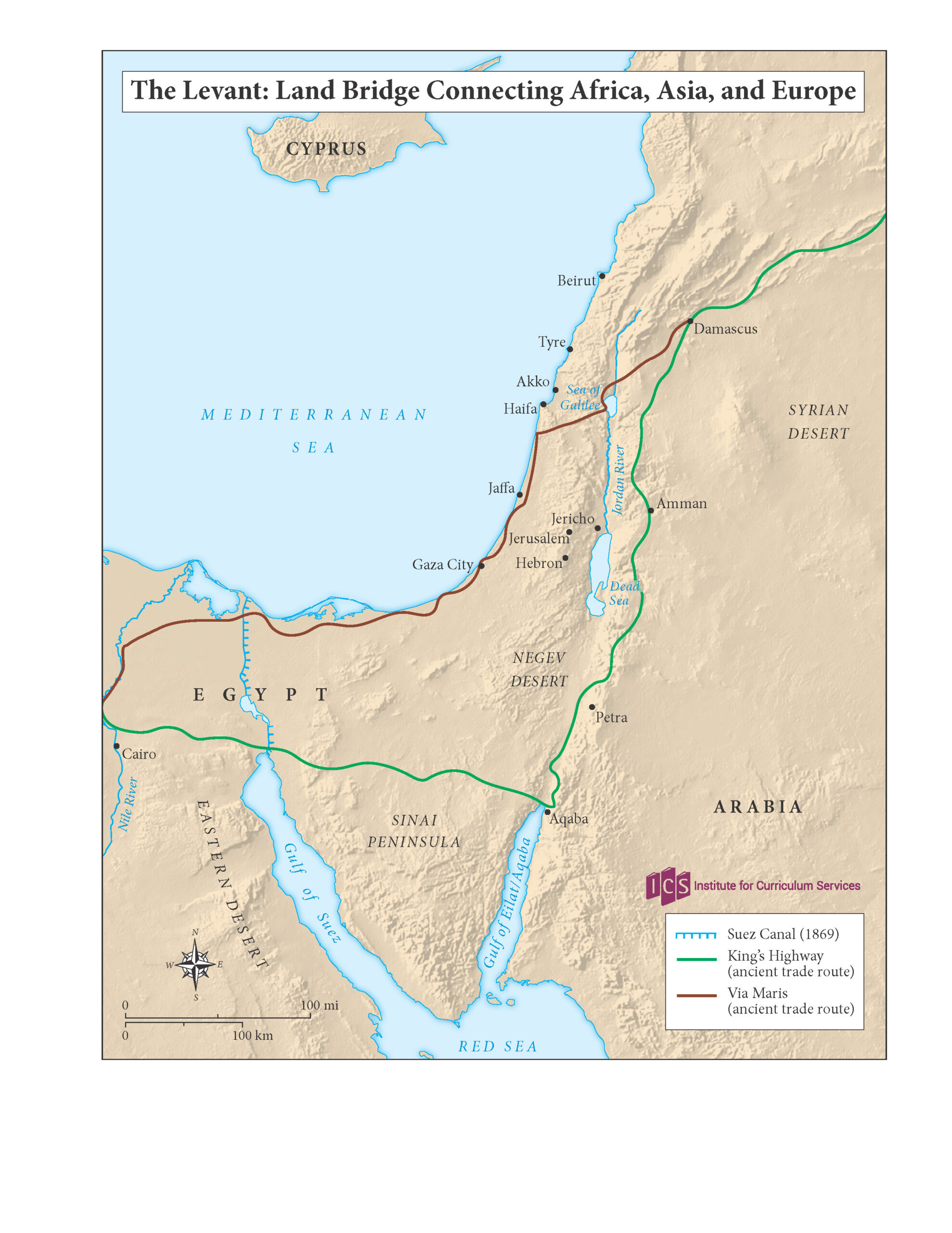 Map of the Levant: Continental Land Bridge From Ancient Times | CIE
