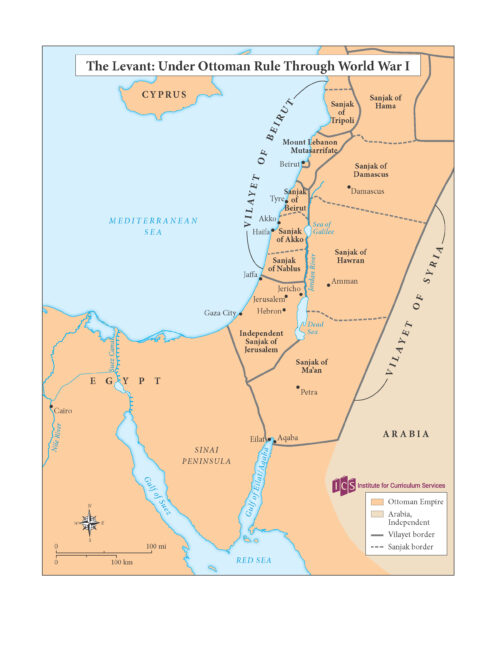 Map of the Levant Under Ottoman Rule Through World War I | CIE