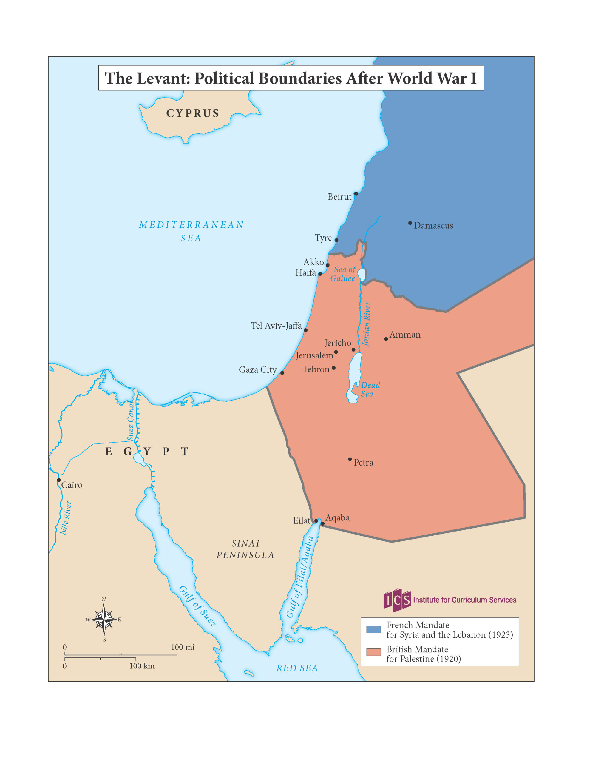Map of the Levant’s Political Boundaries After World War I | CIE