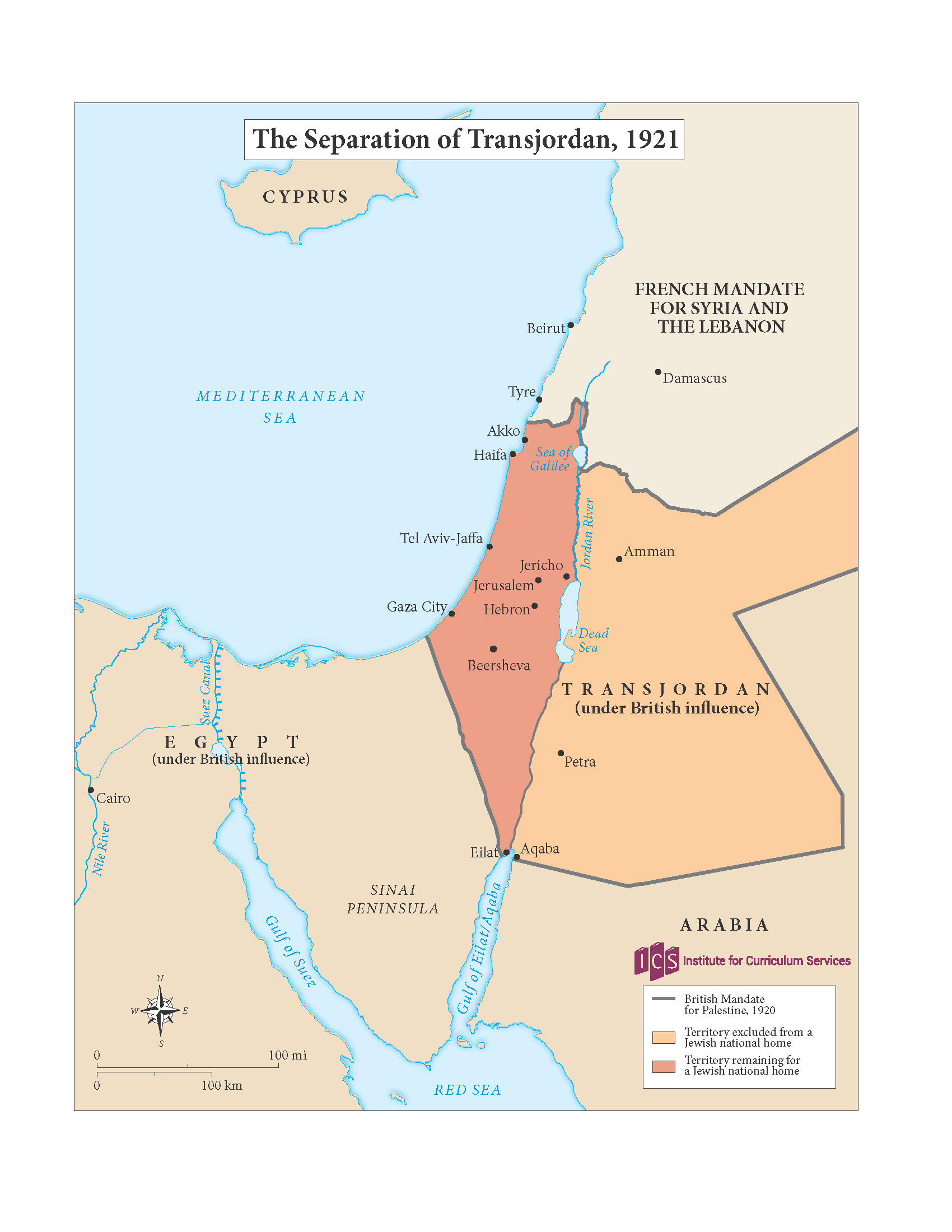 Map of the Separation of Transjordan, 1921 | CIE