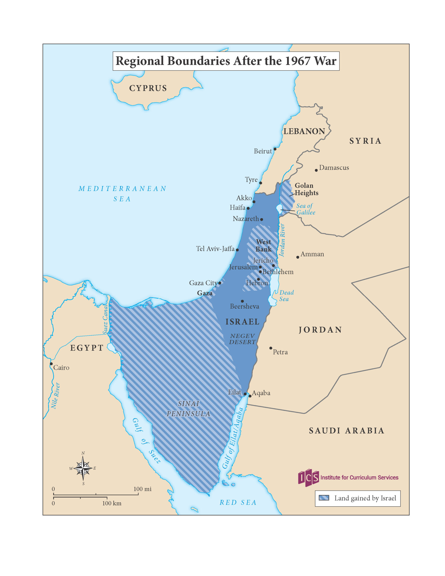 Map of Israel After the 1967 War | CIE