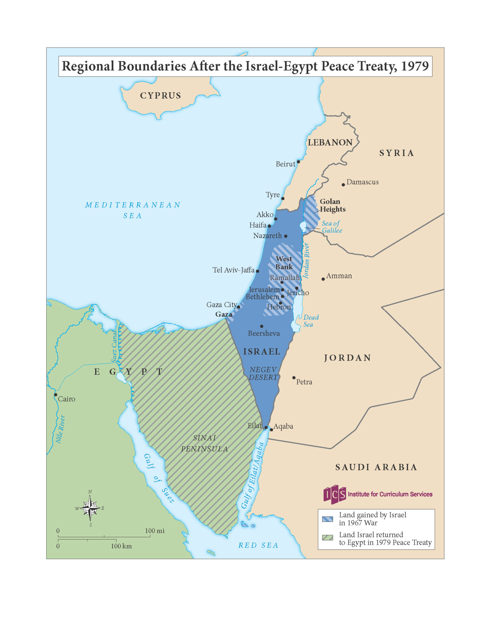 Map of Regional Boundaries After the Israel-Egypt Peace Treaty, 1979 | CIE
