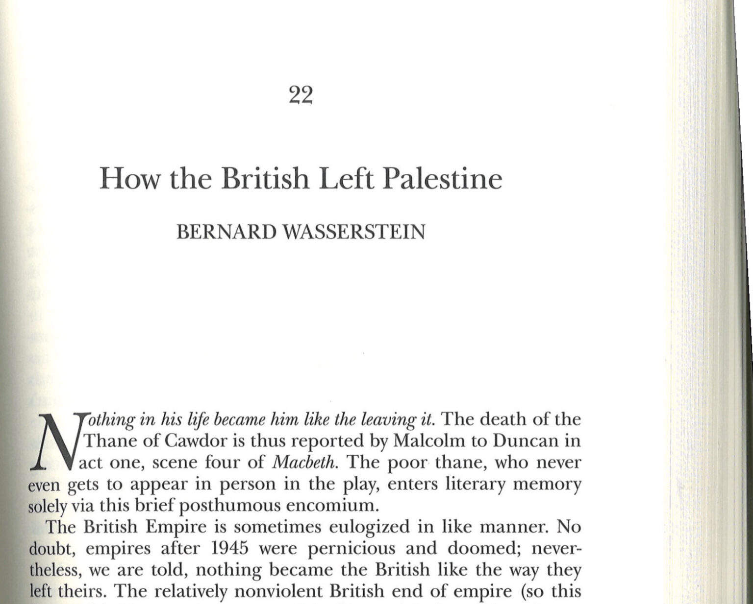“How the British Left Palestine,” Bernard Wasserstein, 2018 | CIE